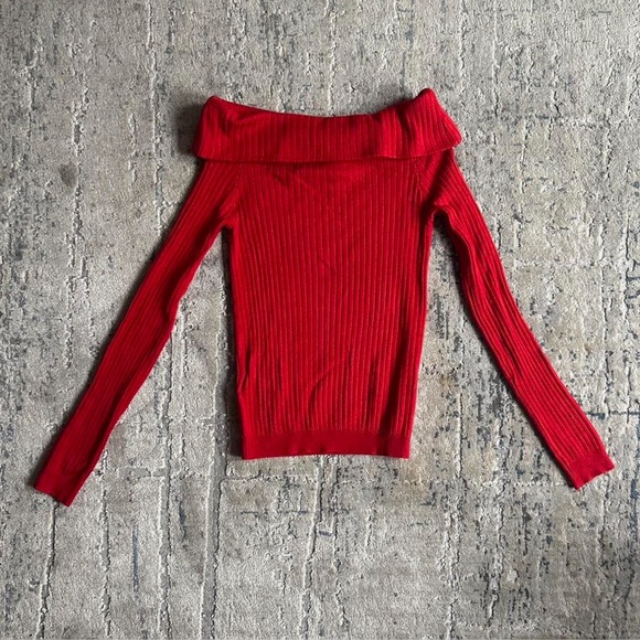H&M | Sweaters | Elegant Red Offshoulder Sweater | Poshmark
